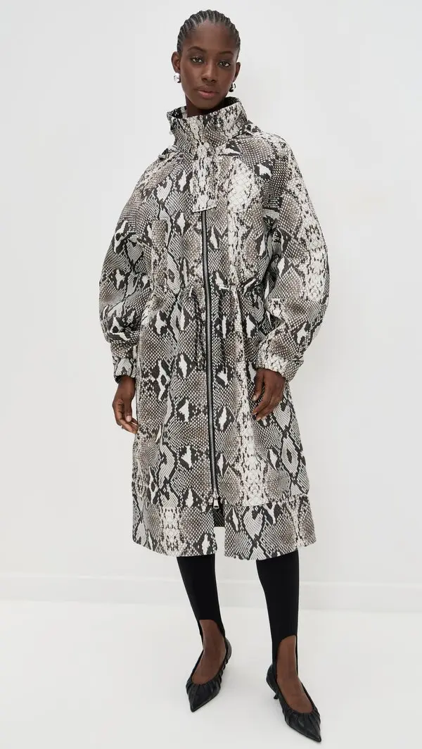 Essentiel Antwerp Snakeskin Print Rain Coat - Combo1 Off White